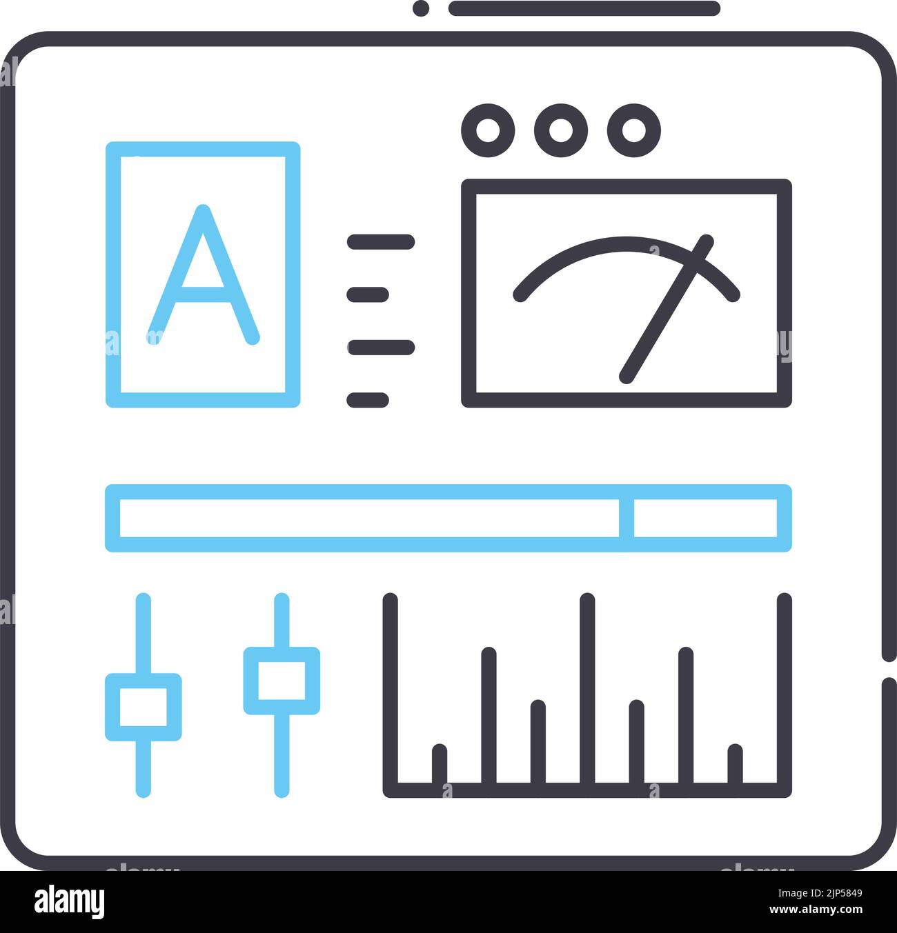 control panel line icon, outline symbol, vector illustration, concept ...