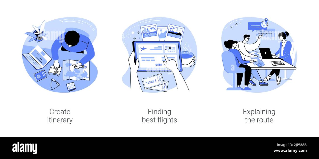 Travel planner isolated cartoon vector illustrations se Stock Vector ...