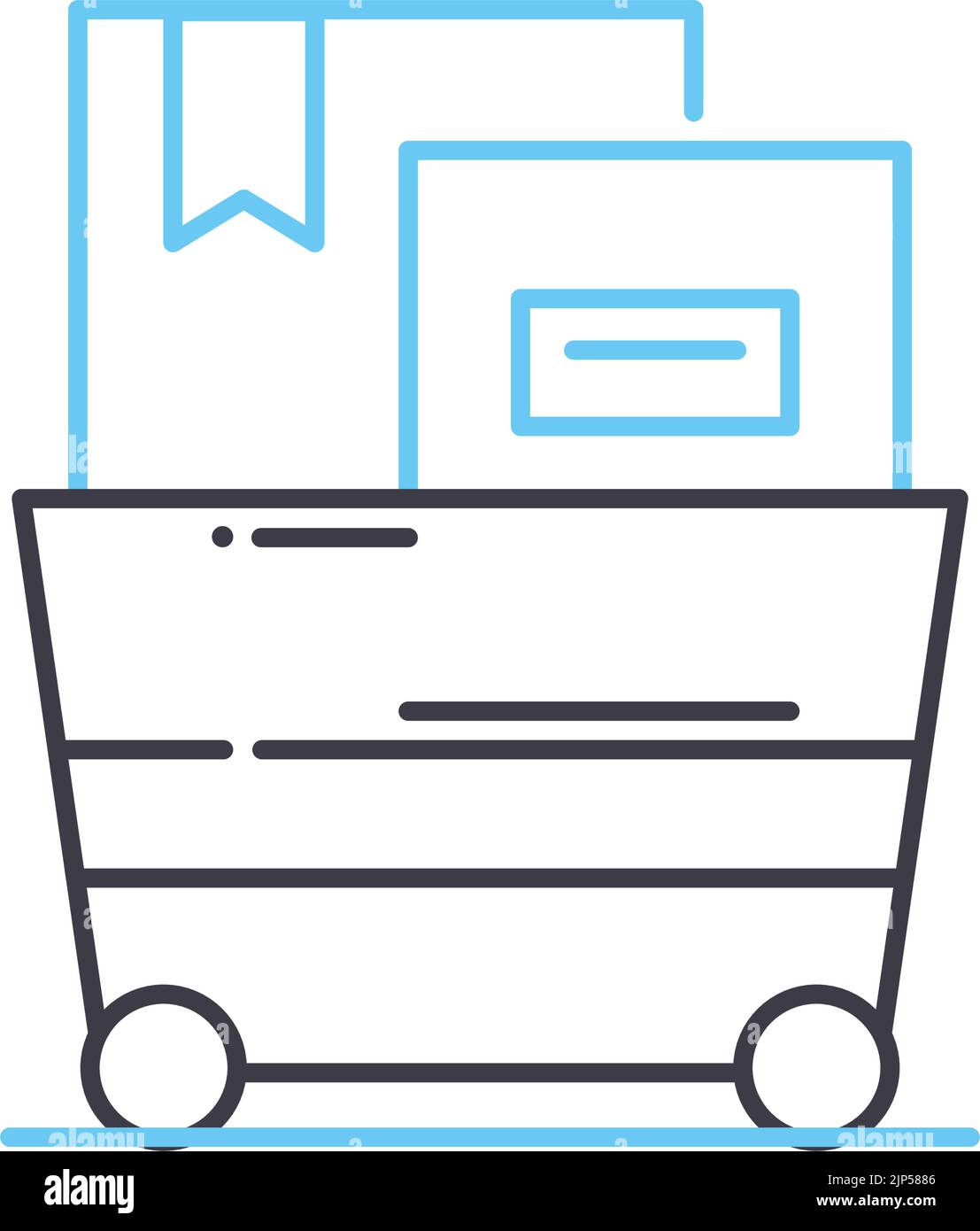 cart line icon, outline symbol, vector illustration, concept sign Stock ...