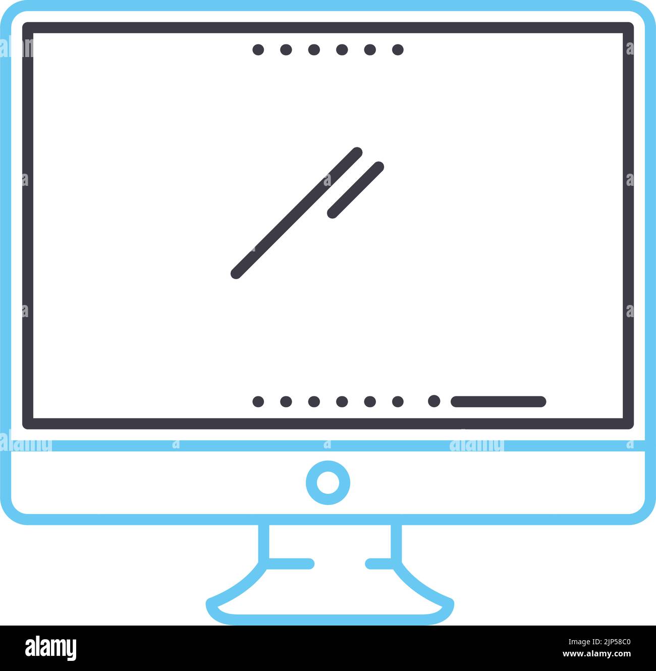 computer display line icon, outline symbol, vector illustration ...