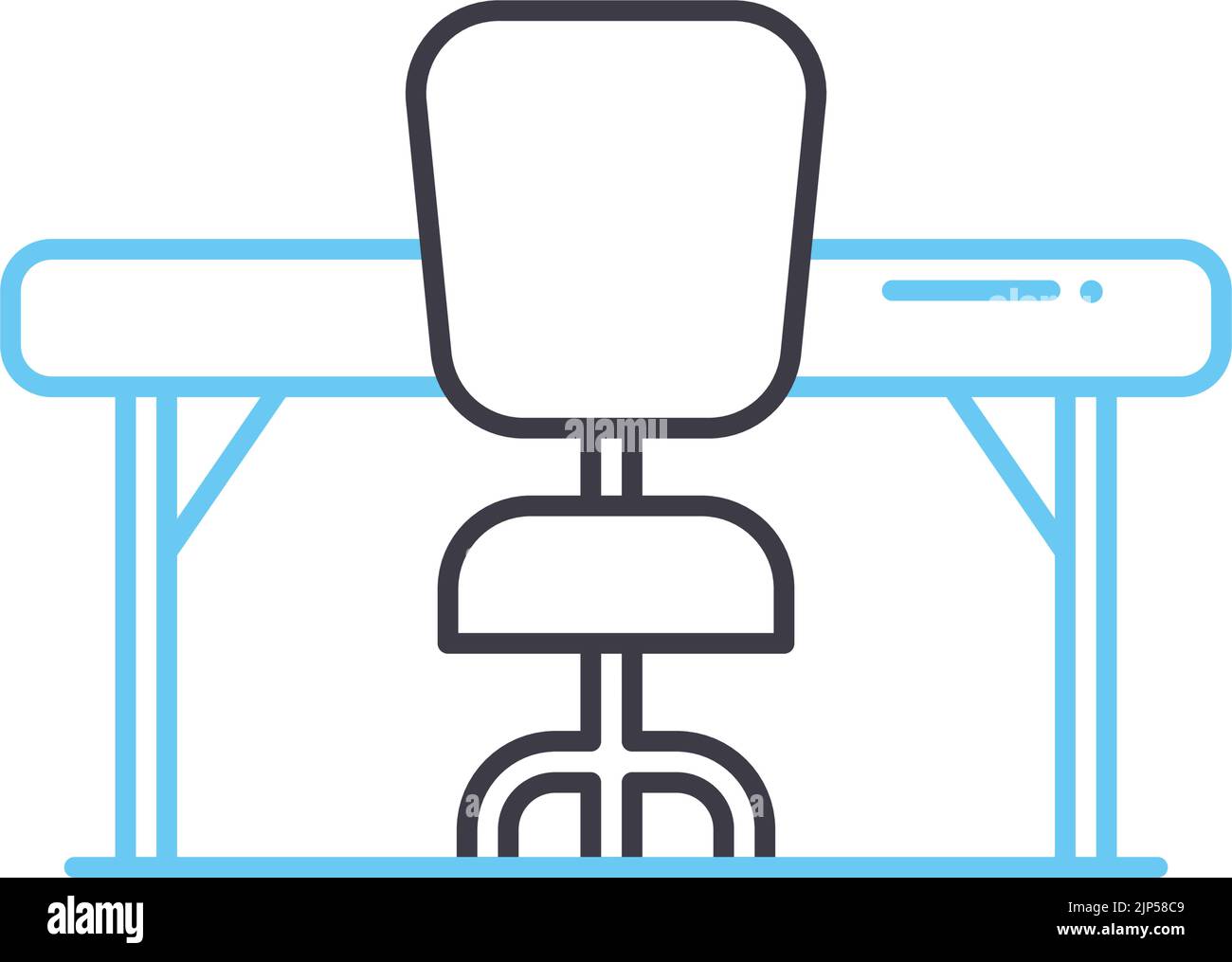 desk line icon, outline symbol, vector illustration, concept sign Stock ...