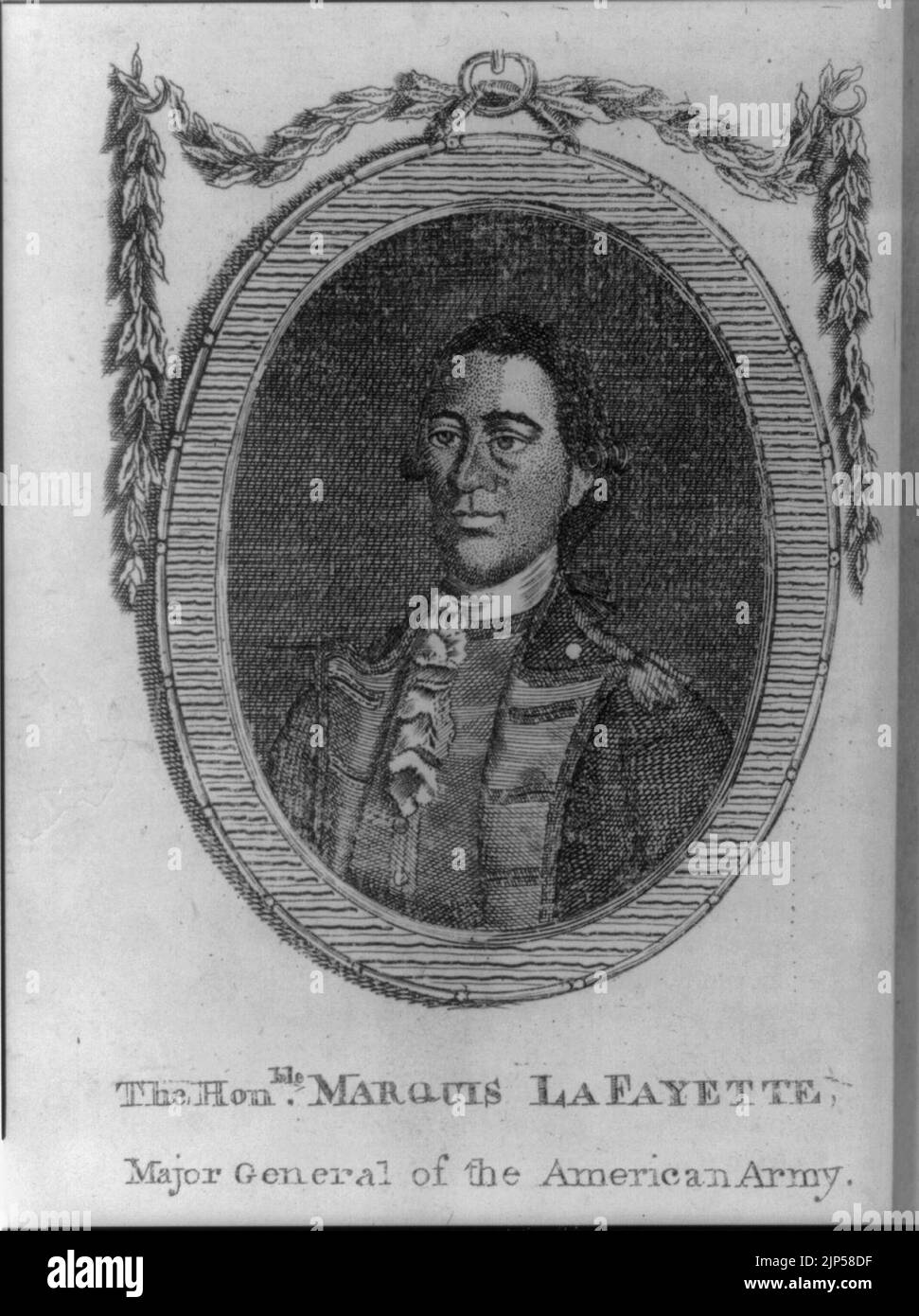 The honble. Marquis Lafayette, major general of the American army Stock ...