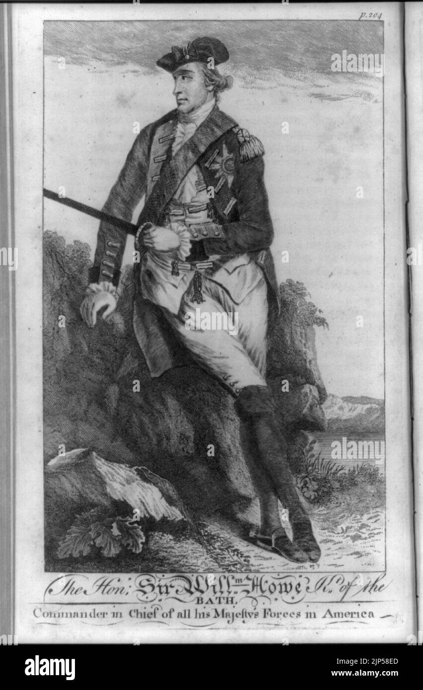 The Hon. Sir Willm. Howe Kt. of the Bath, commander in chief of all his ...