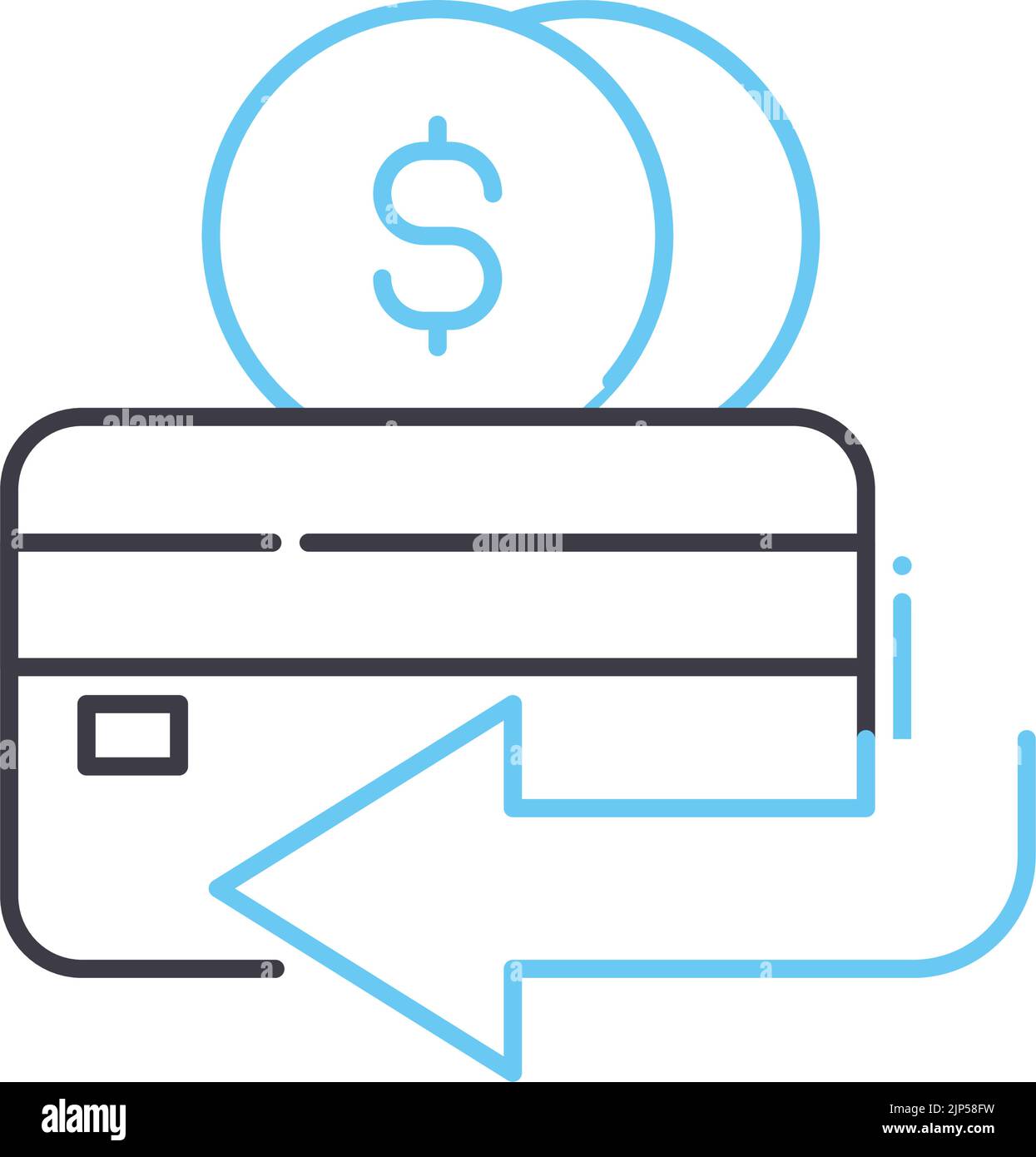 cashback line icon, outline symbol, vector illustration, concept sign ...