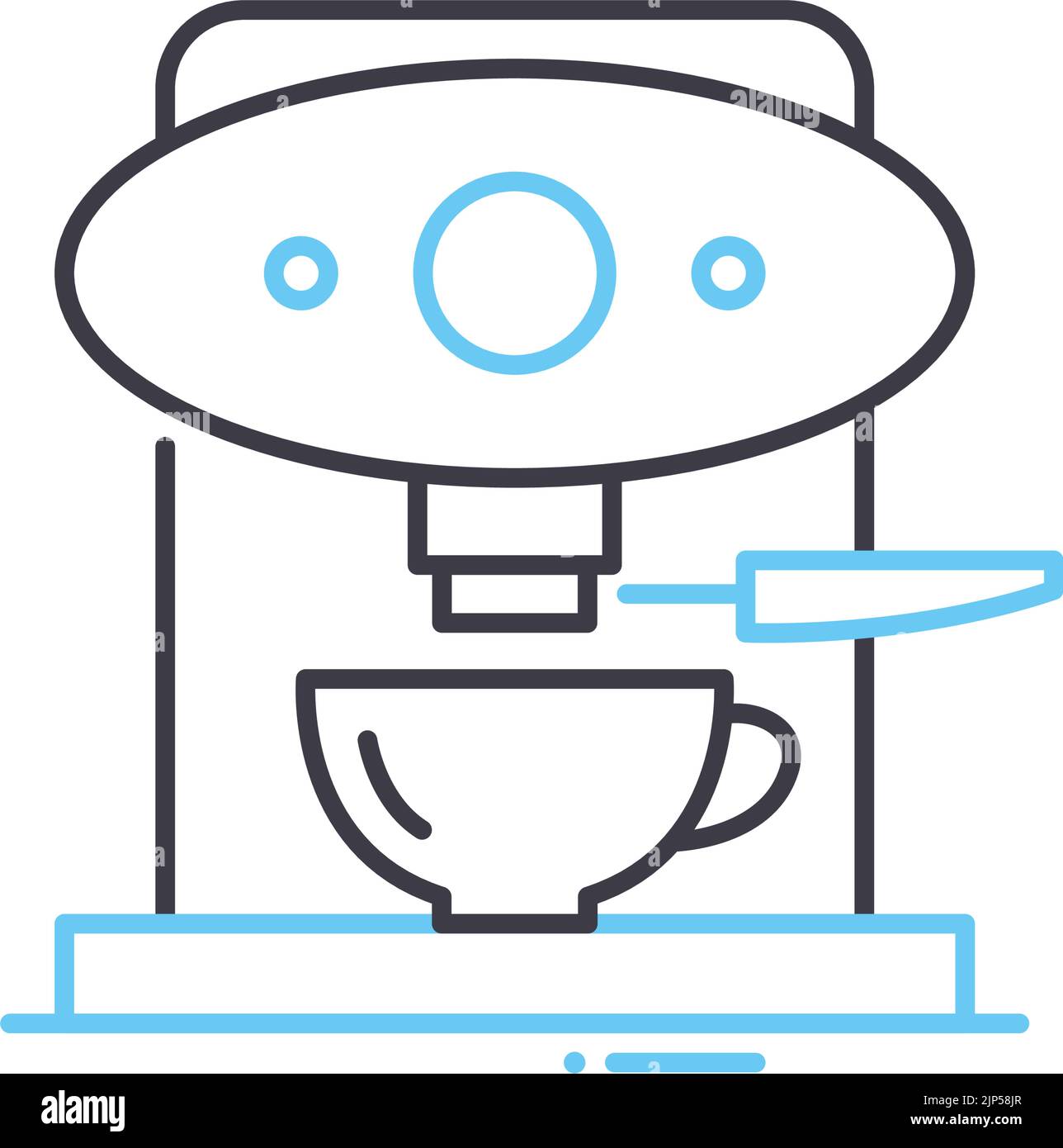 coffee machine line icon, outline symbol, vector illustration, concept ...