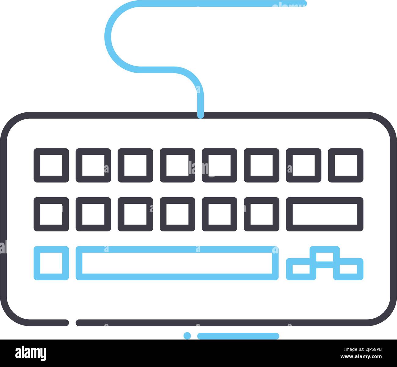 Computer Keyboard Line Icon Outline Symbol Vector Illustration
