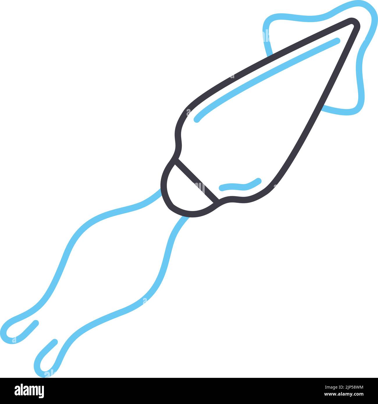 calamari line icon, outline symbol, vector illustration, concept sign ...