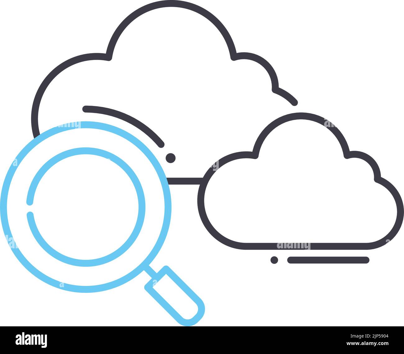 cloud search line icon, outline symbol, vector illustration, concept ...