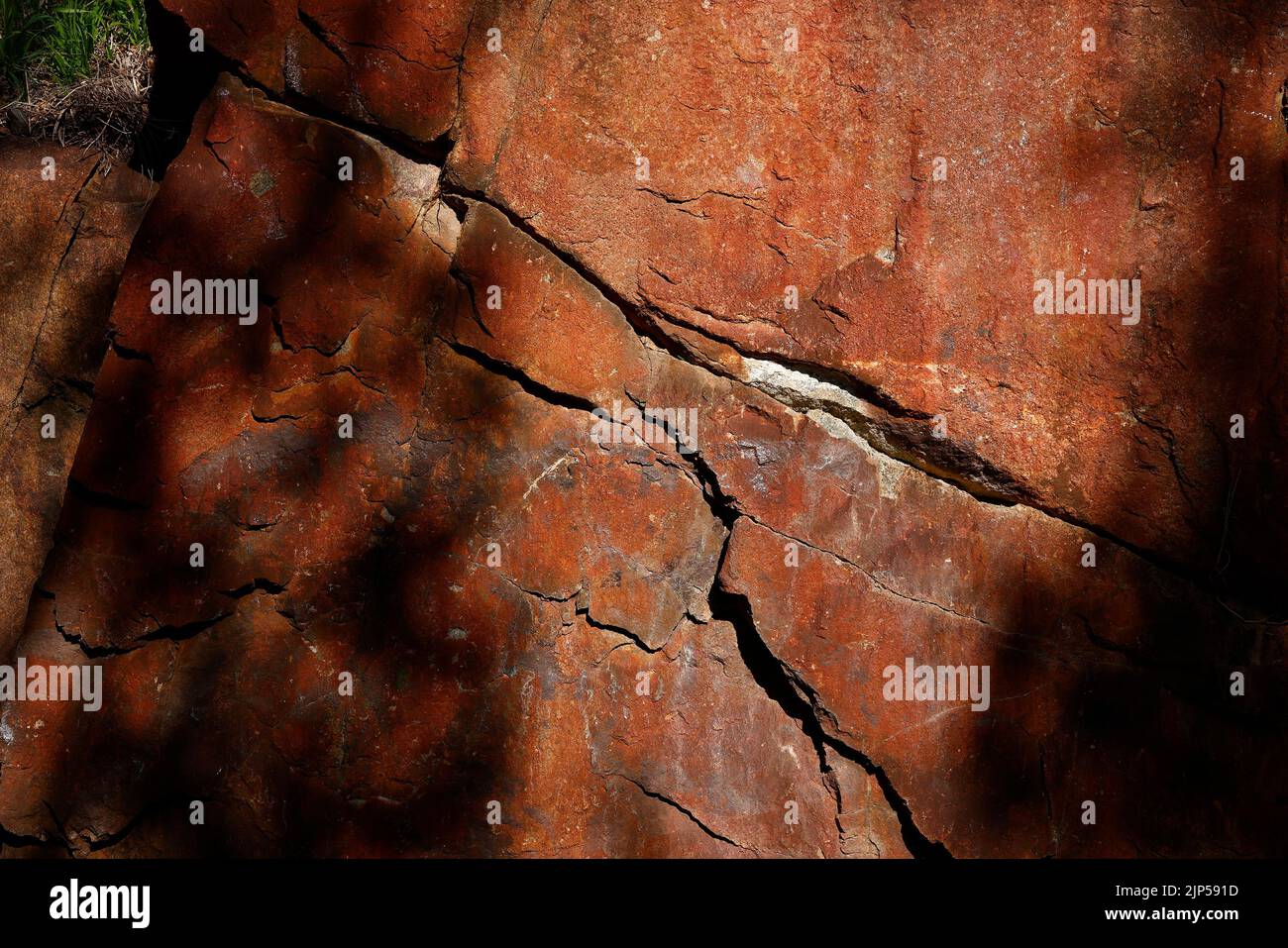 Close up of ancient red rocks seen at the John Forrest National Park WA ...