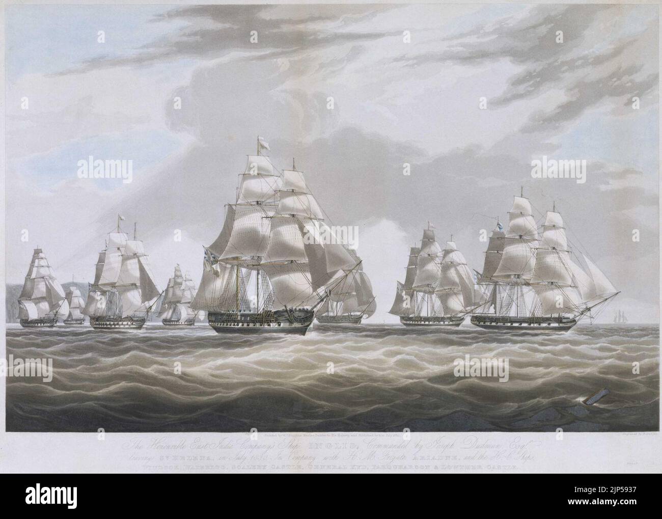 The Honourable East India Company's Ship Inglis - leaving St Helena, in ...