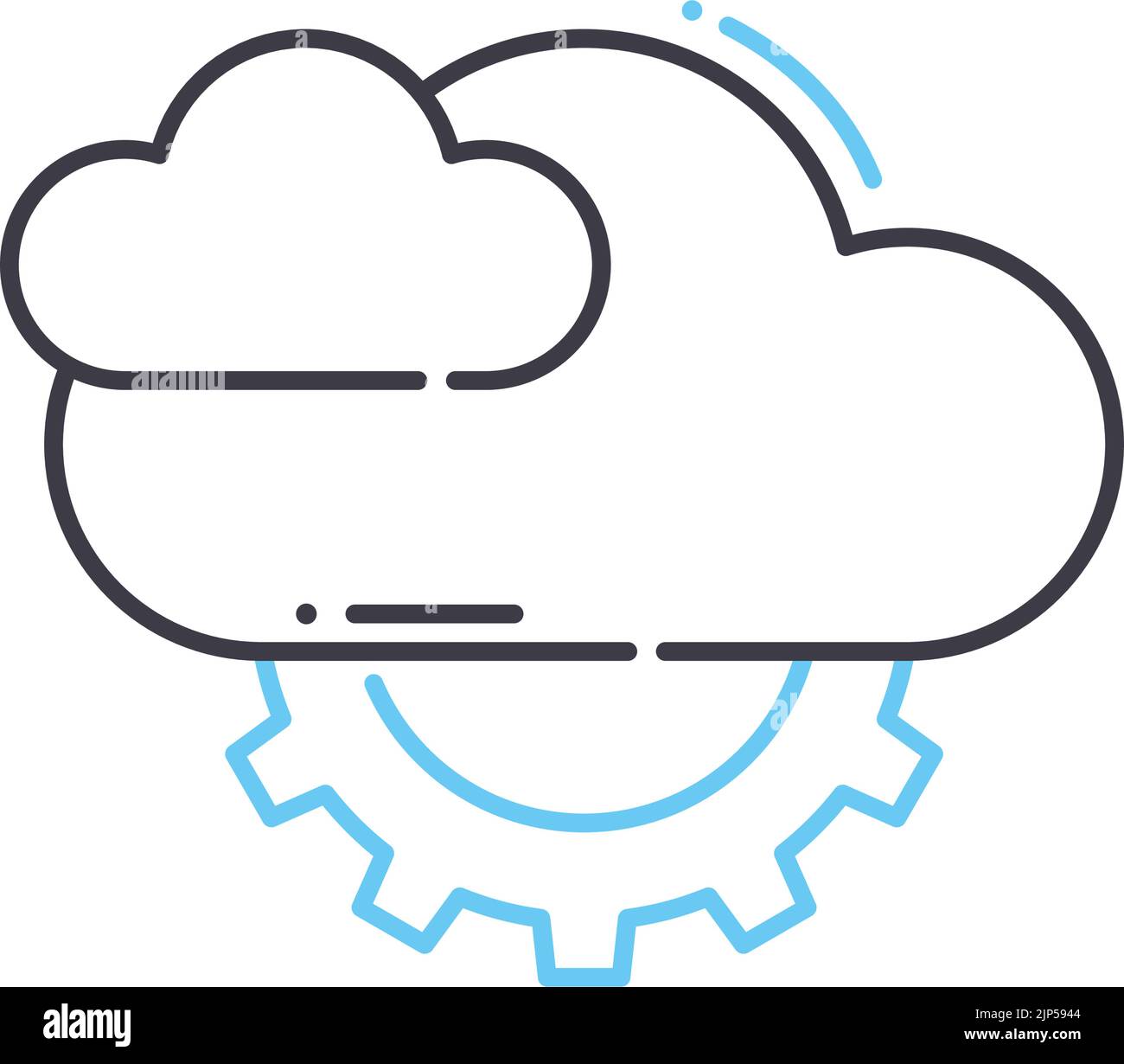 cloud management concept line icon, outline symbol, vector illustration ...