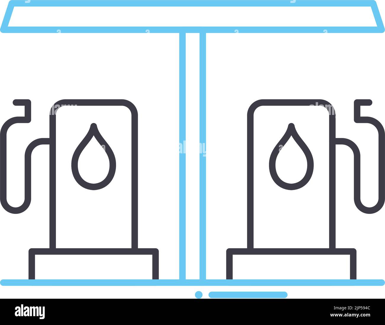 filling station line icon, outline symbol, vector illustration, concept ...