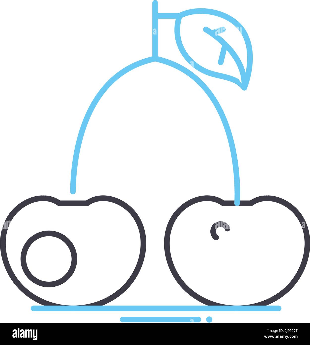 cherry line icon, outline symbol, vector illustration, concept sign ...