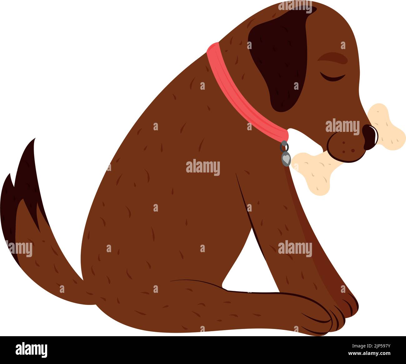 dog holding bone Stock Vector Image & Art - Alamy