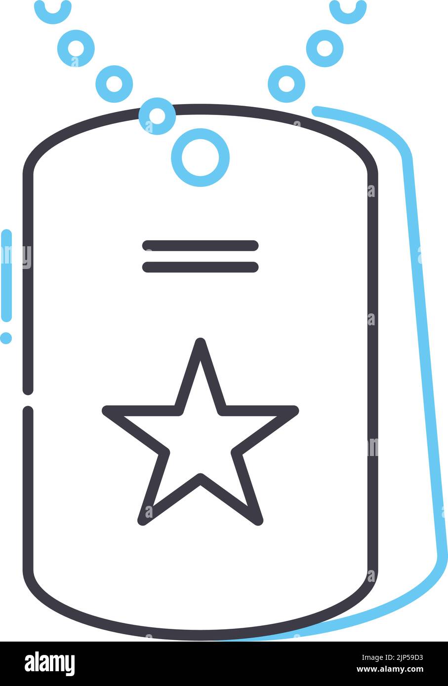 dog tag line icon, outline symbol, vector illustration, concept sign ...