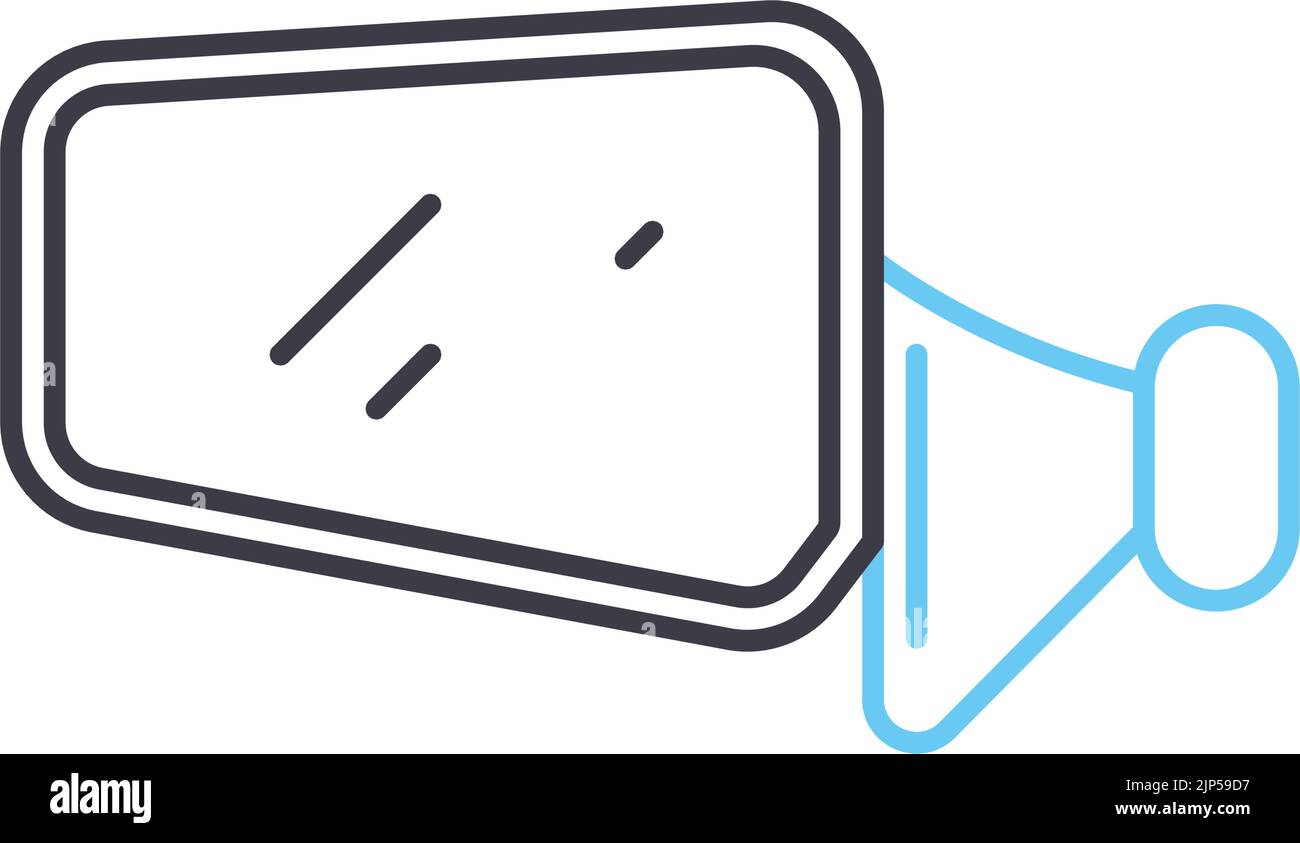 door mirrors line icon, outline symbol, vector illustration, concept ...