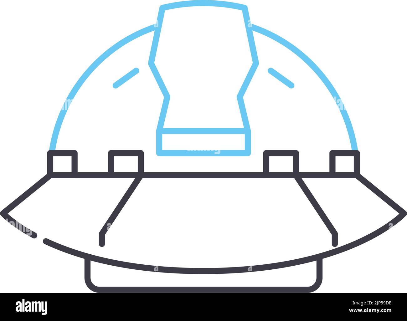 construction hat line icon, outline symbol, vector illustration ...