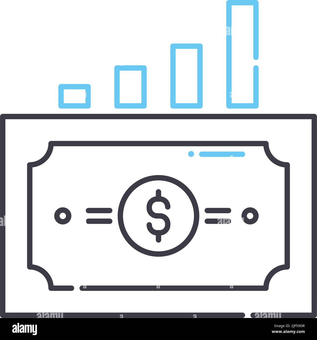 capital gain line icon, outline symbol, vector illustration, concept ...