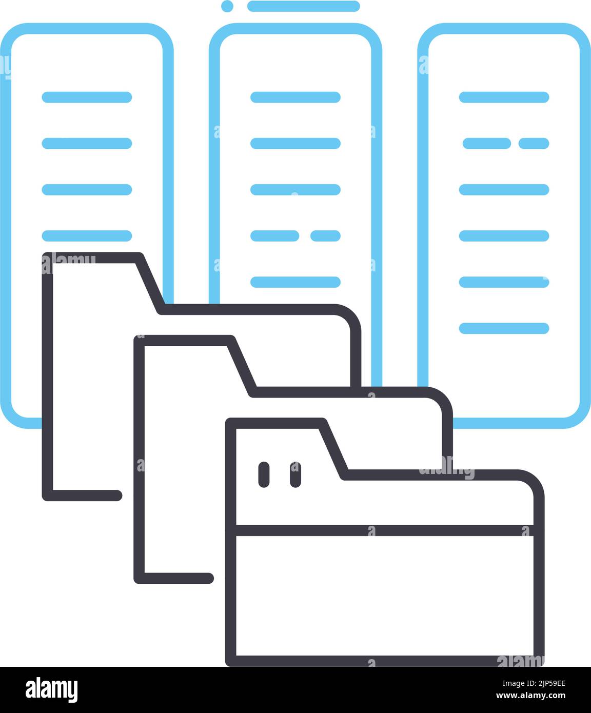 file storage line icon, outline symbol, vector illustration, concept ... file storage line icon, outline symbol, vector illustration, concept ...