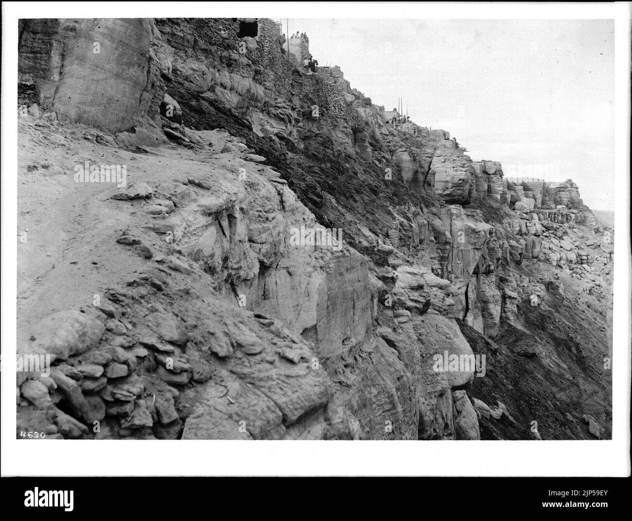 The Hopi Pueblo of Walpi (Walpai) viewed from the head of the Rock ...