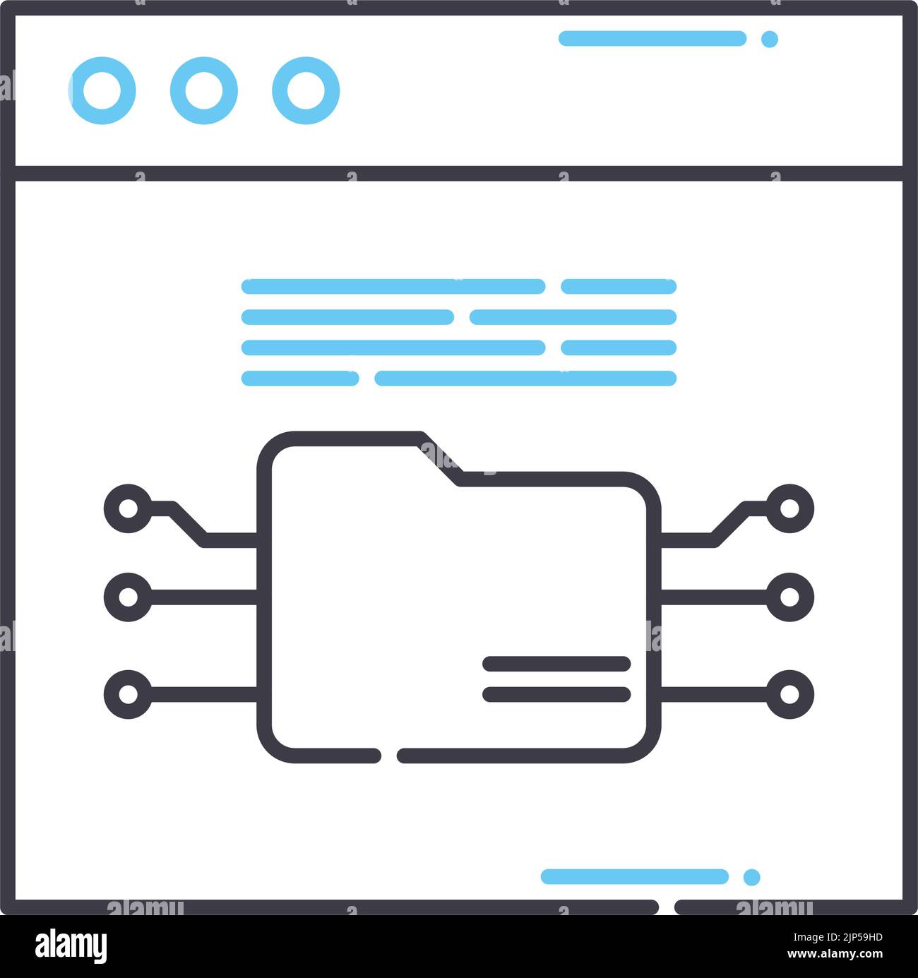 digital information line icon, outline symbol, vector illustration ...