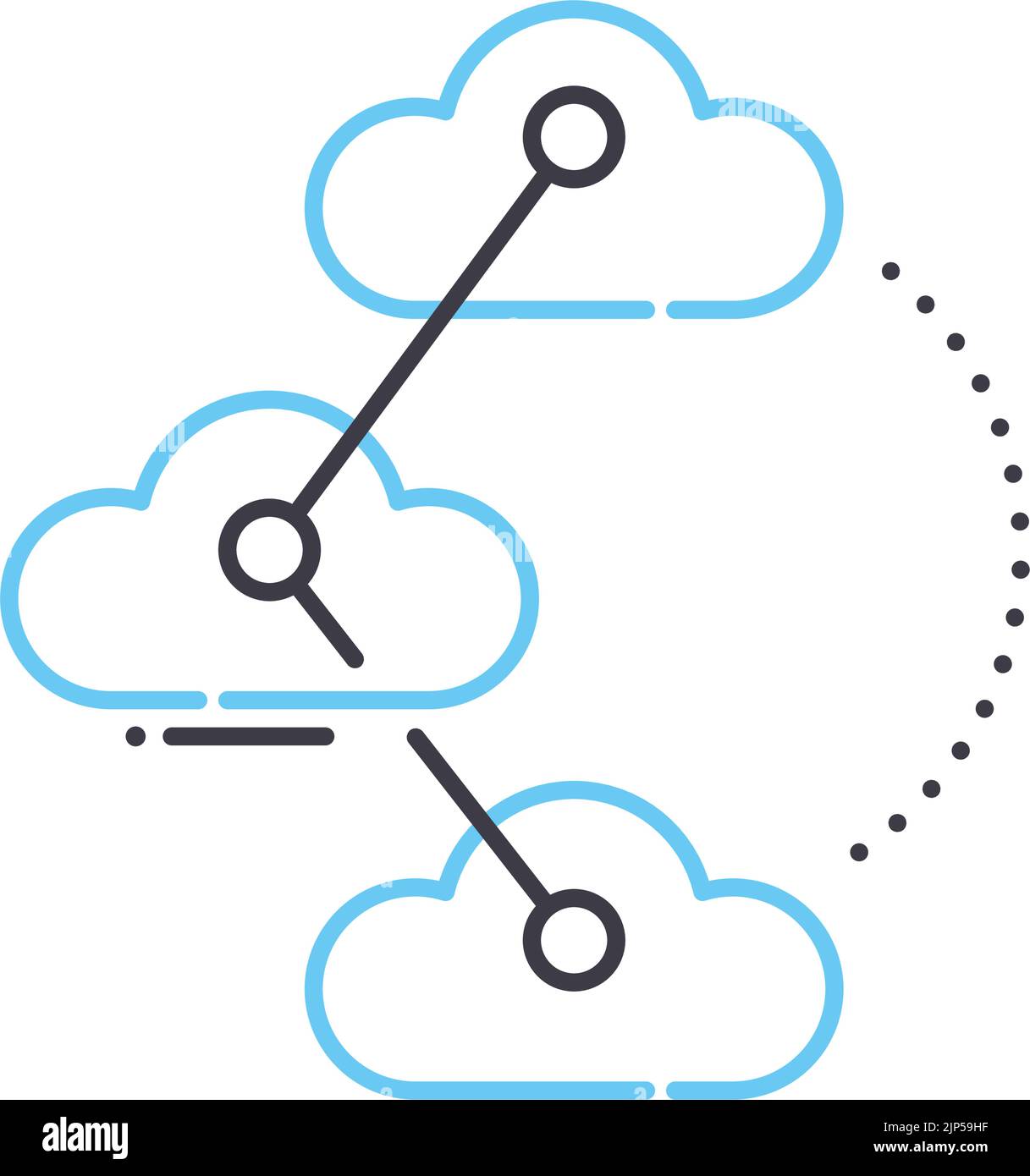 cloud network concept line icon, outline symbol, vector illustration ...