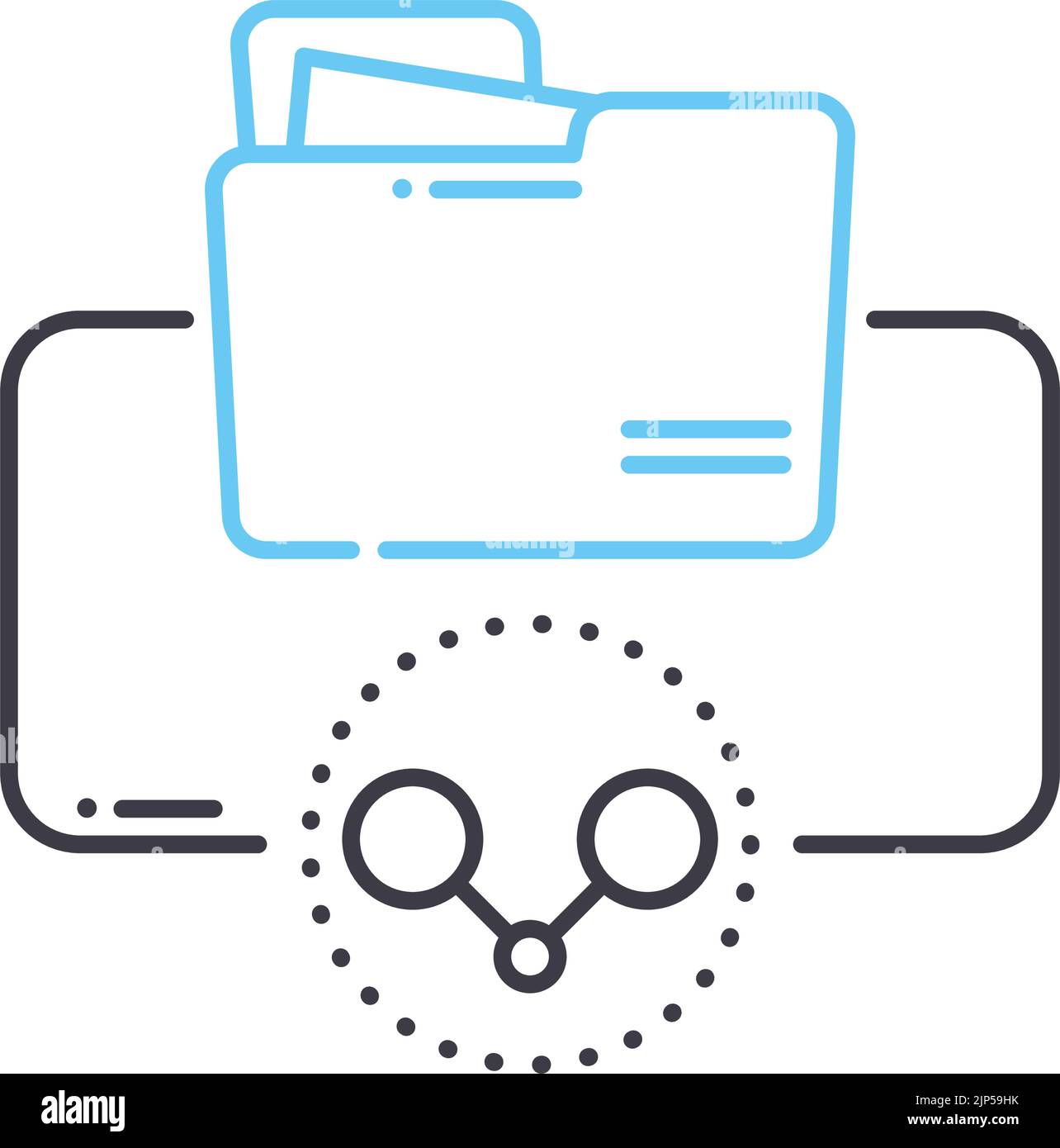 file sharing line icon, outline symbol, vector illustration, concept ...