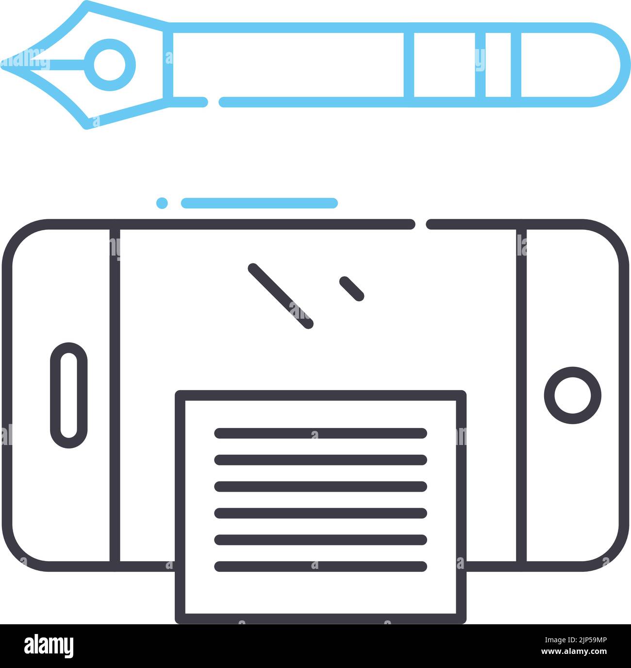 content writer line icon, outline symbol, vector illustration, concept ...