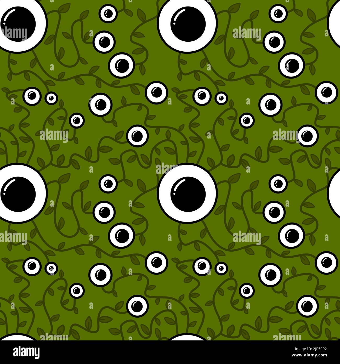Halloween monsters aliens seamless eyes leaves pattern for wrapping ...