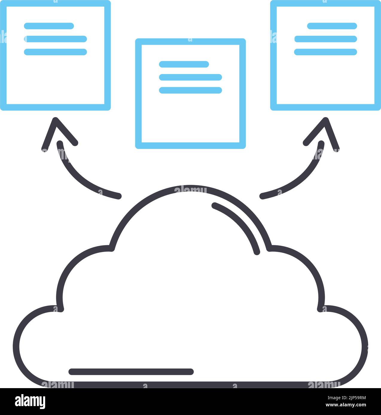 data collection line icon, outline symbol, vector illustration, concept ...