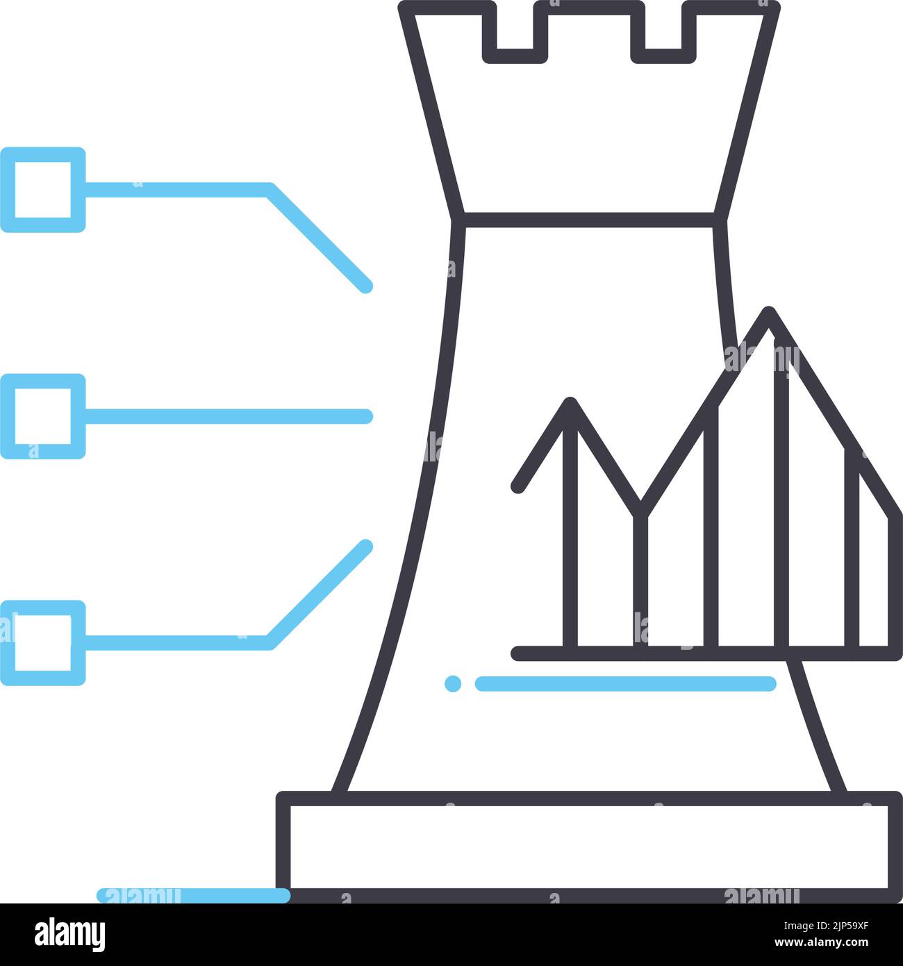 digital plan line icon, outline symbol, vector illustration, concept ...
