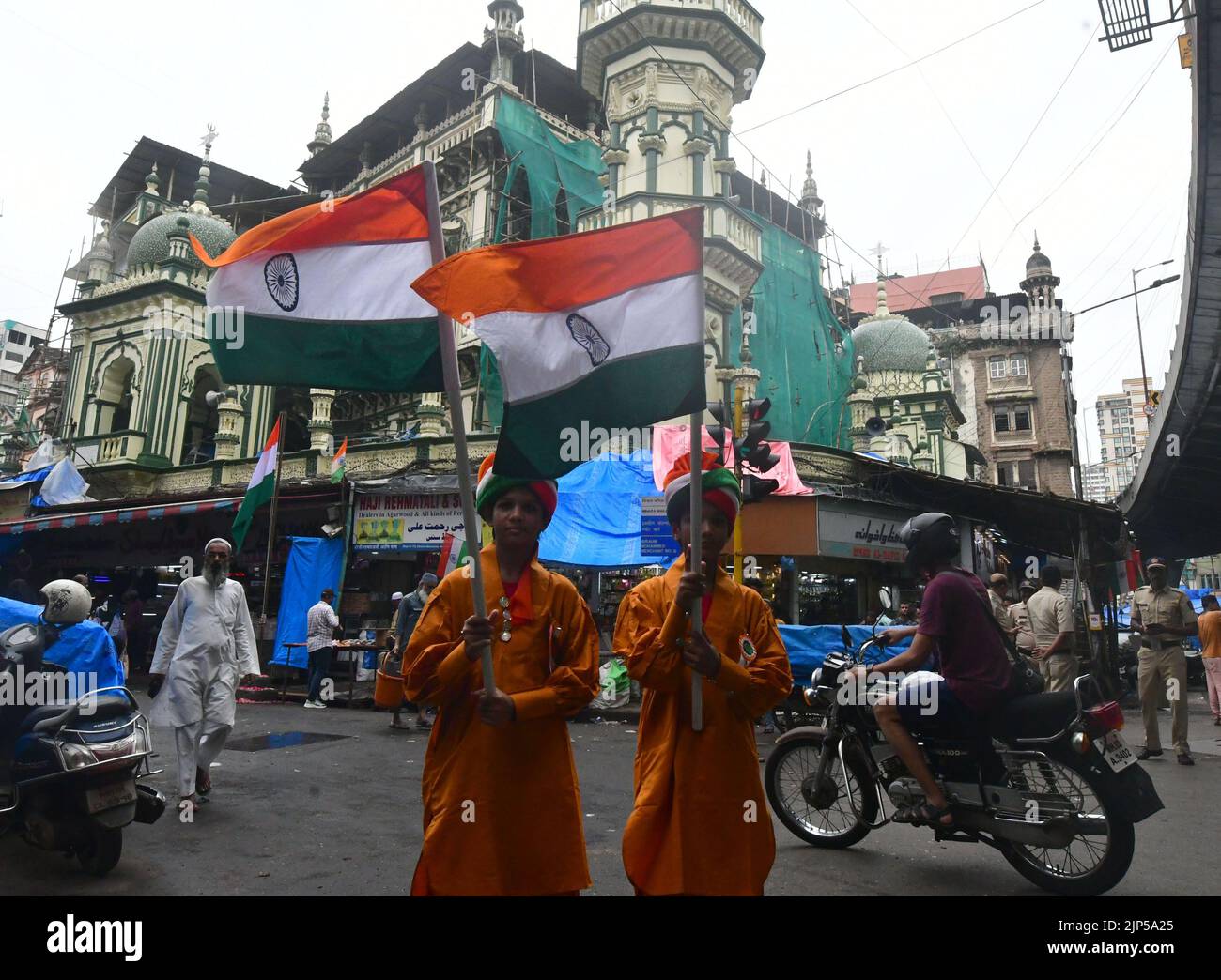 MUMBAI, INDIA – AUGUST 15: Members of the Muslim community hold a ...