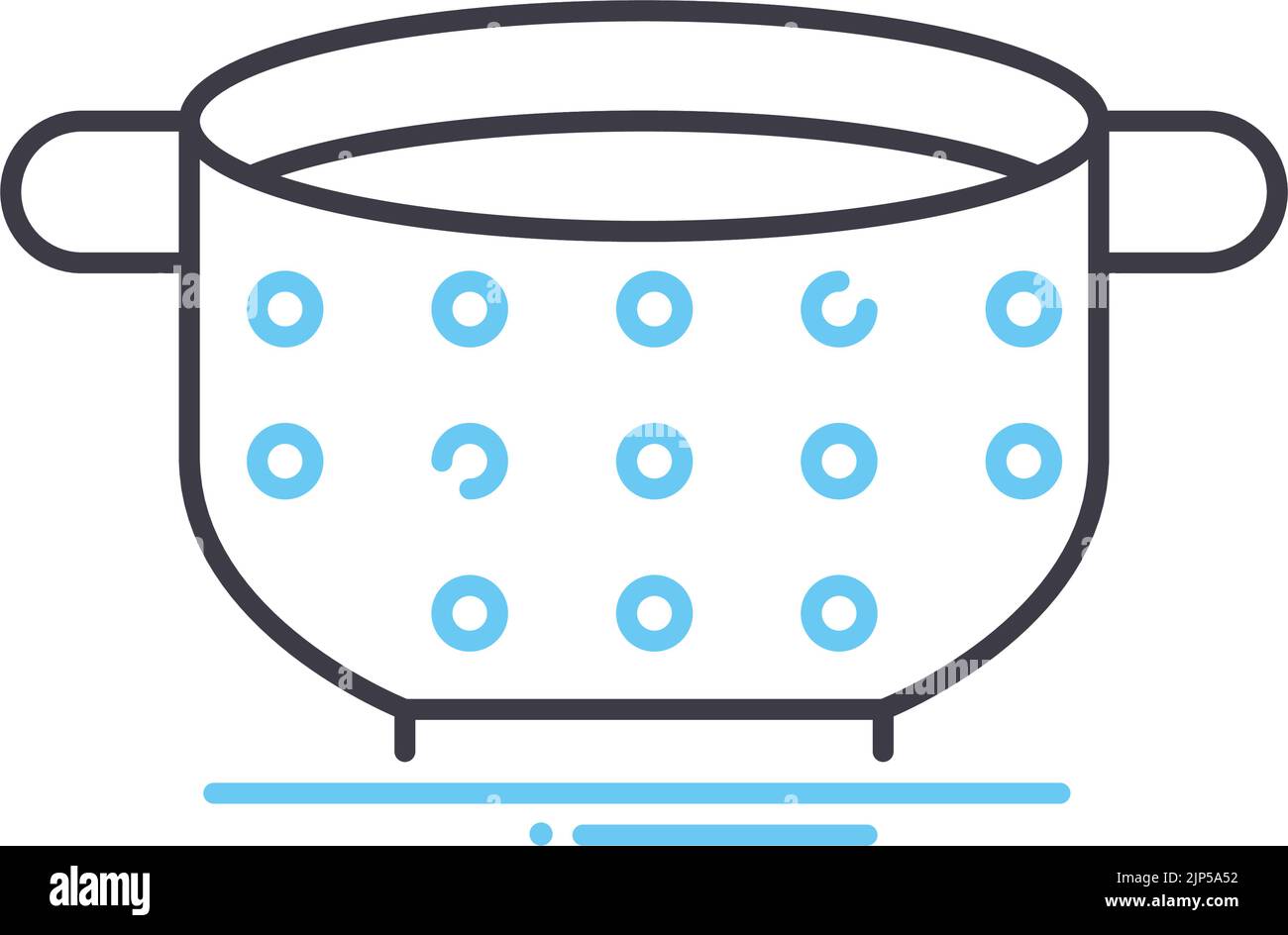 colander line icon, outline symbol, vector illustration, concept sign ...