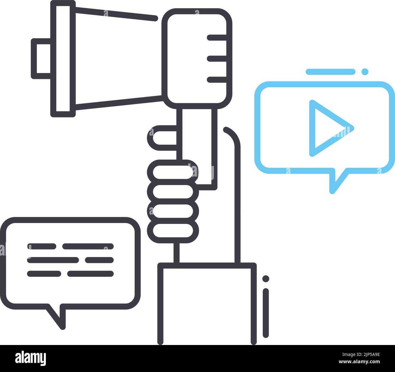 digital content marketing line icon, outline symbol, vector ...