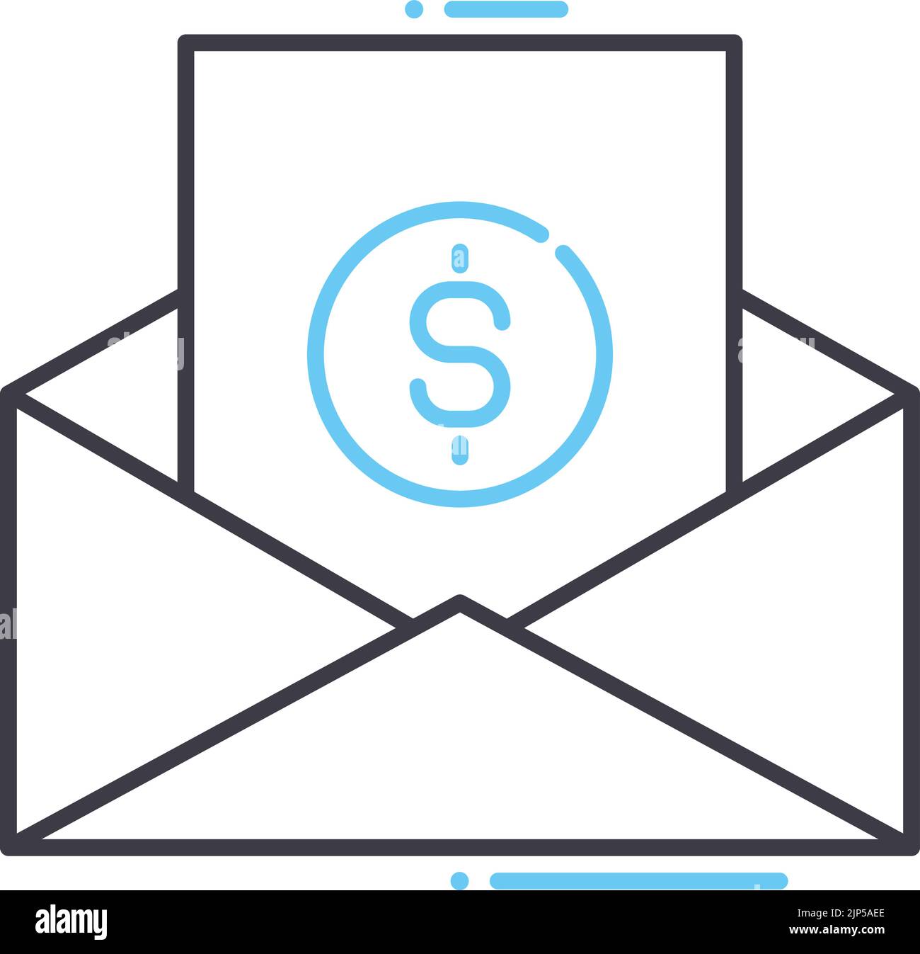 email management line icon, outline symbol, vector illustration ...