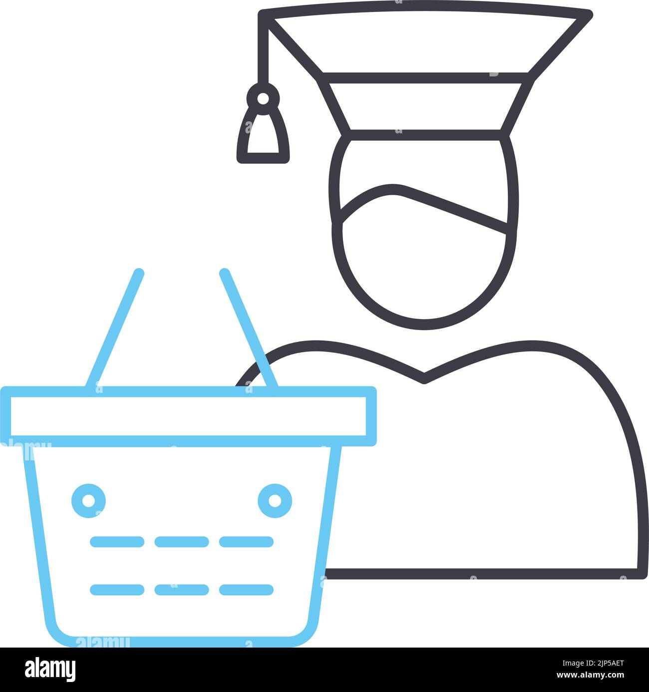 consumer learning line icon, outline symbol, vector illustration ...