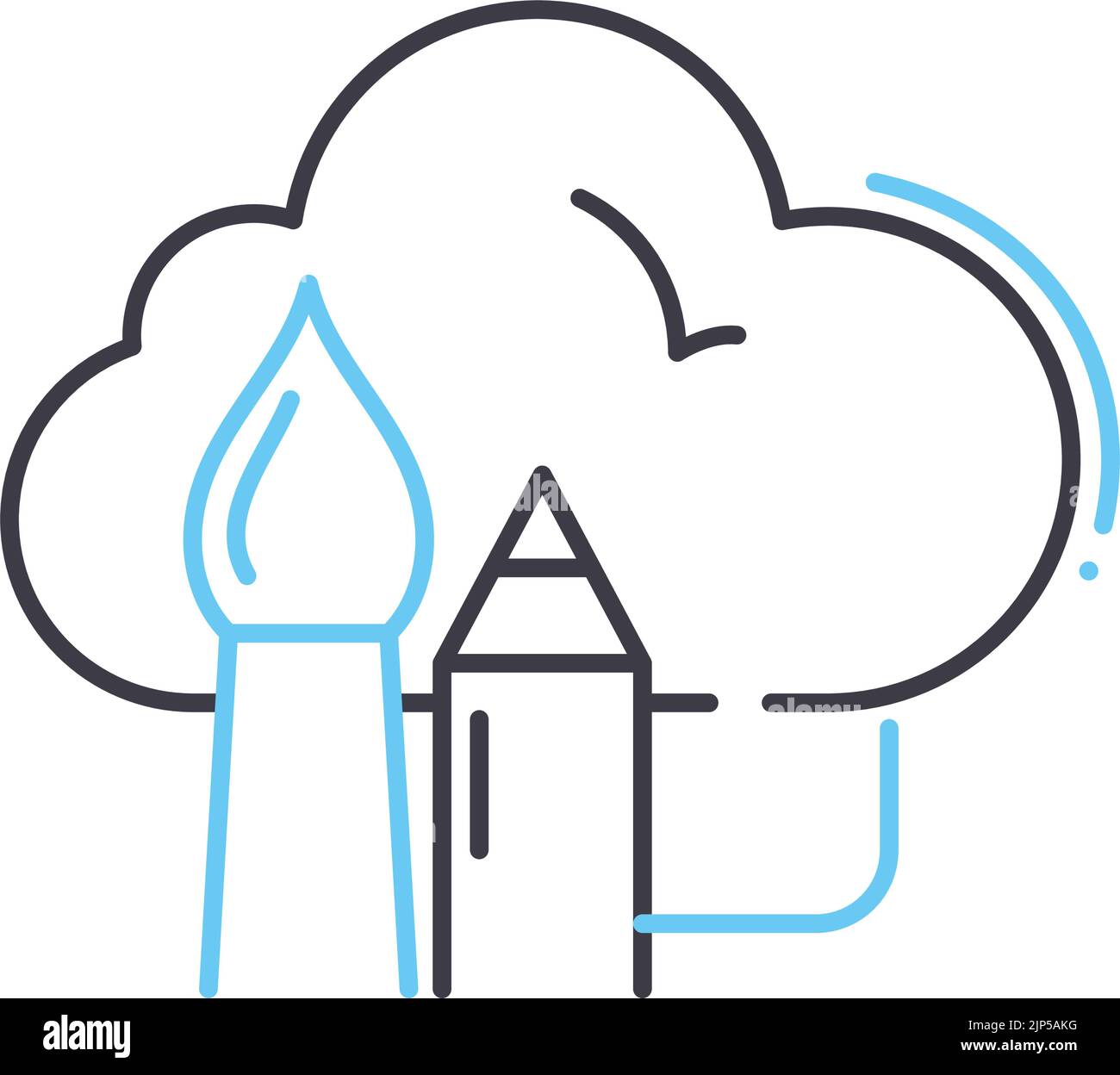 creative cloud technology line icon, outline symbol, vector ...