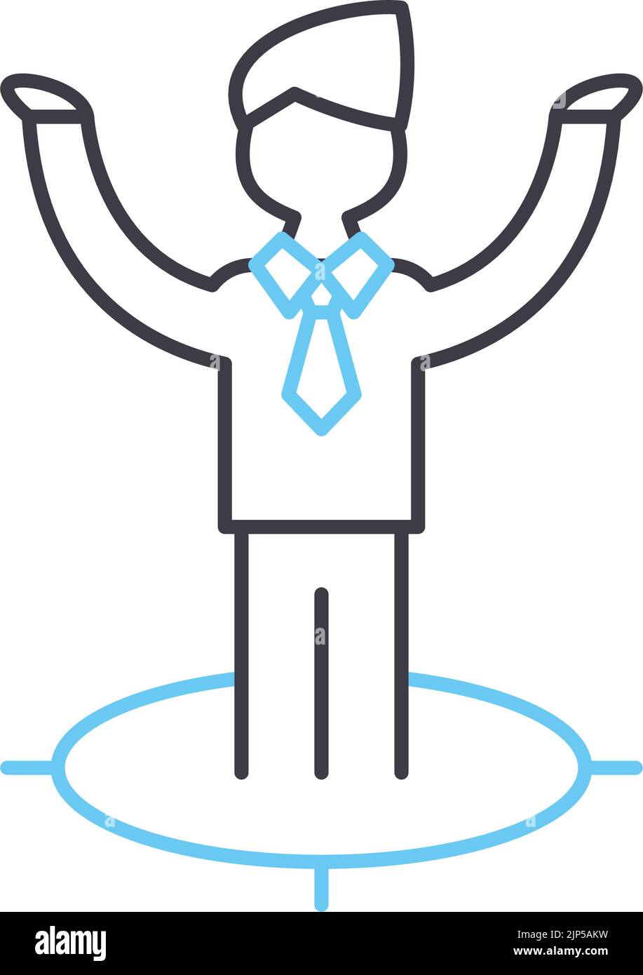 business leader line icon, outline symbol, vector illustration, concept ...
