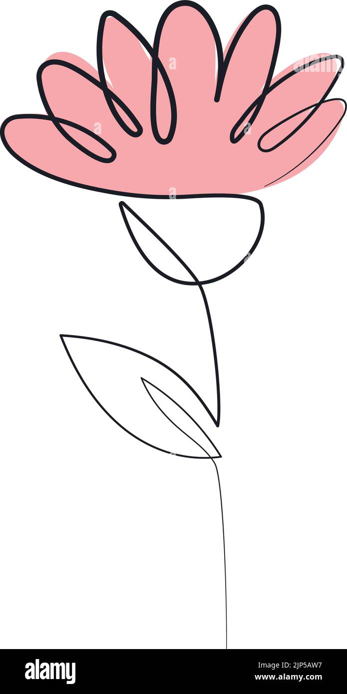 Flowers Continuous Line Drawing Stock Vector Image Art Alamy