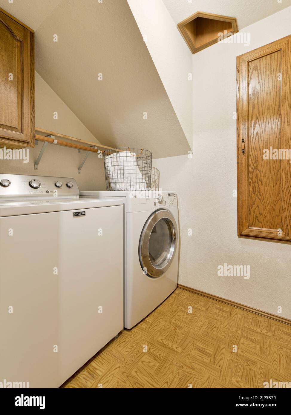Modern residential laundry room interior Stock Photo - Alamy