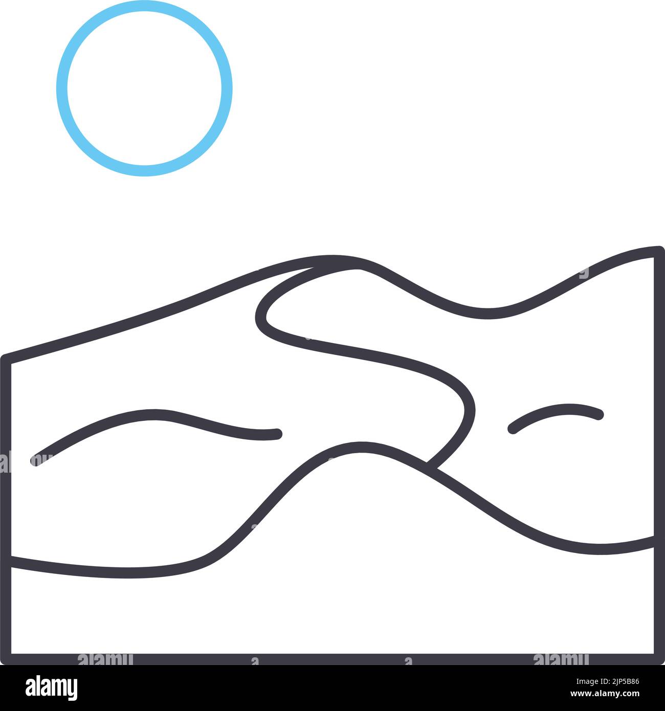 desert line icon, outline symbol, vector illustration, concept sign ...