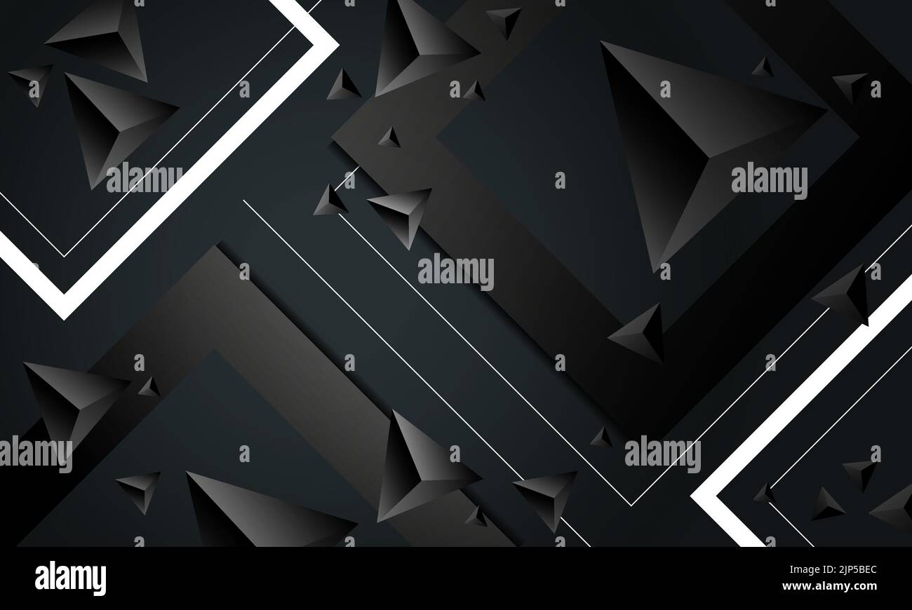 A black and white square and triangular 3D illustration - background ...