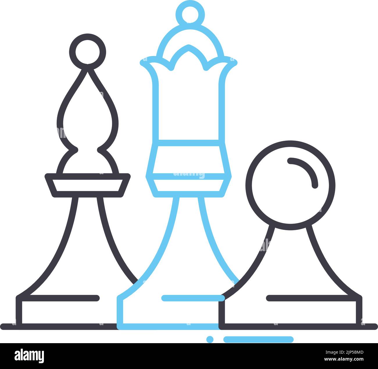 chess line icon, outline symbol, vector illustration, concept sign ...