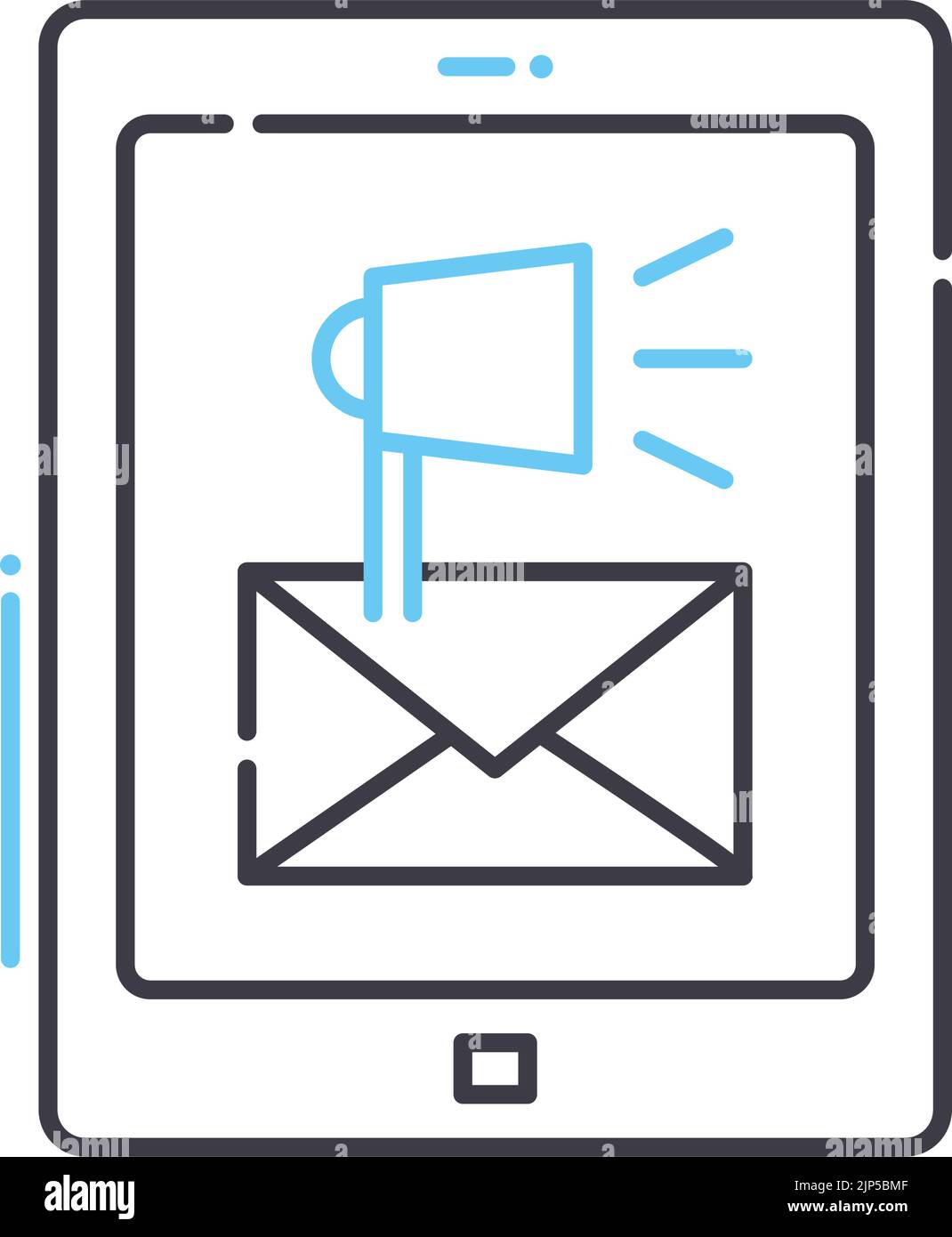 email marketing service line icon, outline symbol, vector illustration ...