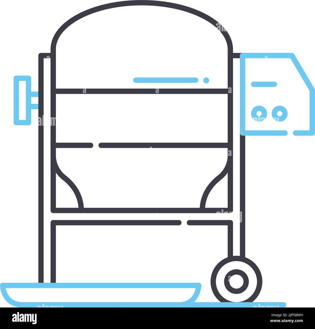concrete mix line icon, outline symbol, vector illustration, concept ...