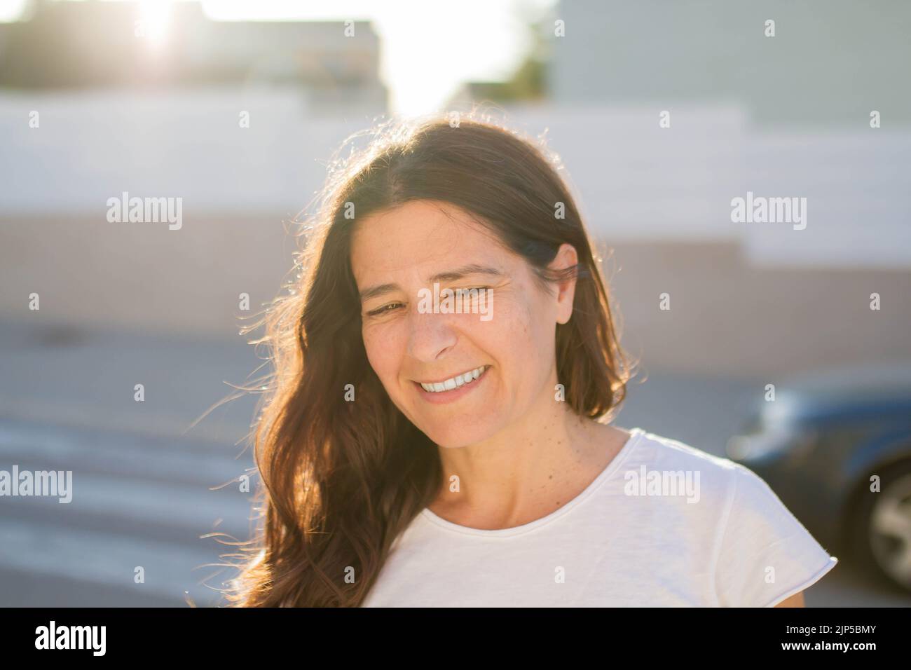 A shallow focus portrait of an adorable woman smiling Stock Photo - Alamy A shallow focus portrait of an adorable woman smiling Stock Photo - Alamy