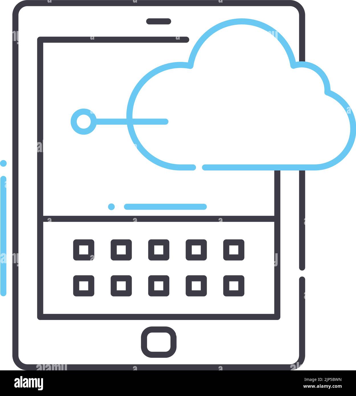 Cloud Computing Line Icon Outline Symbol Vector Illustration Concept Sign Stock Vector Image