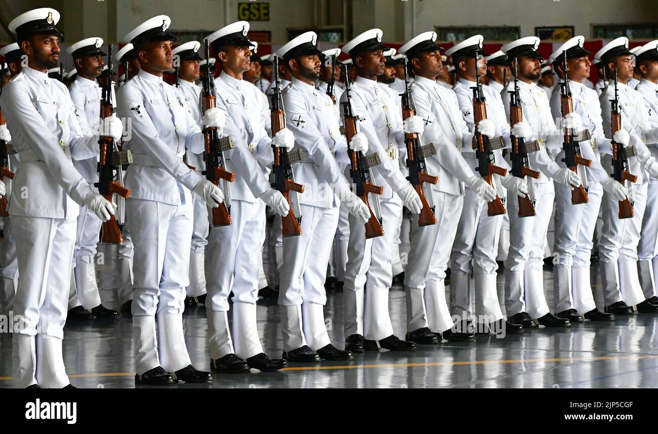 MUMBAI, INDIA – AUGUST 15: Indian Navy personnel during the 75th ...