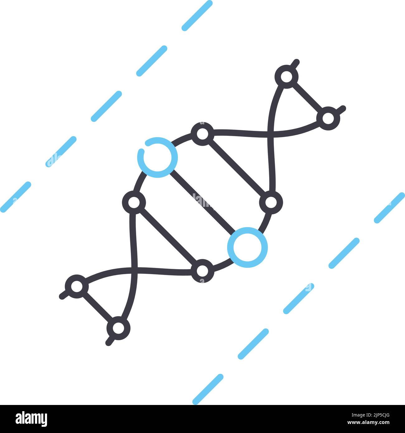 dna line icon, outline symbol, vector illustration, concept sign Stock ...