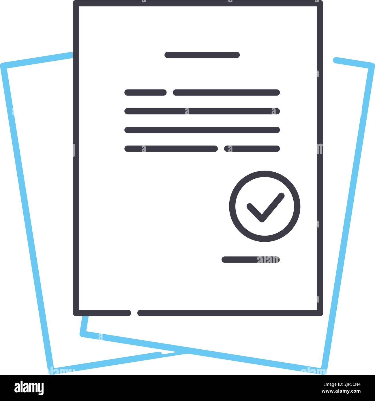 documents and reports line icon, outline symbol, vector illustration ...